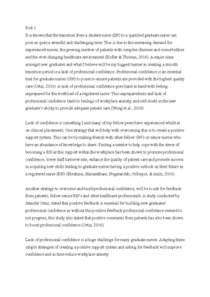 [Solved] The transition from student nurse to graduate registered nurse ...