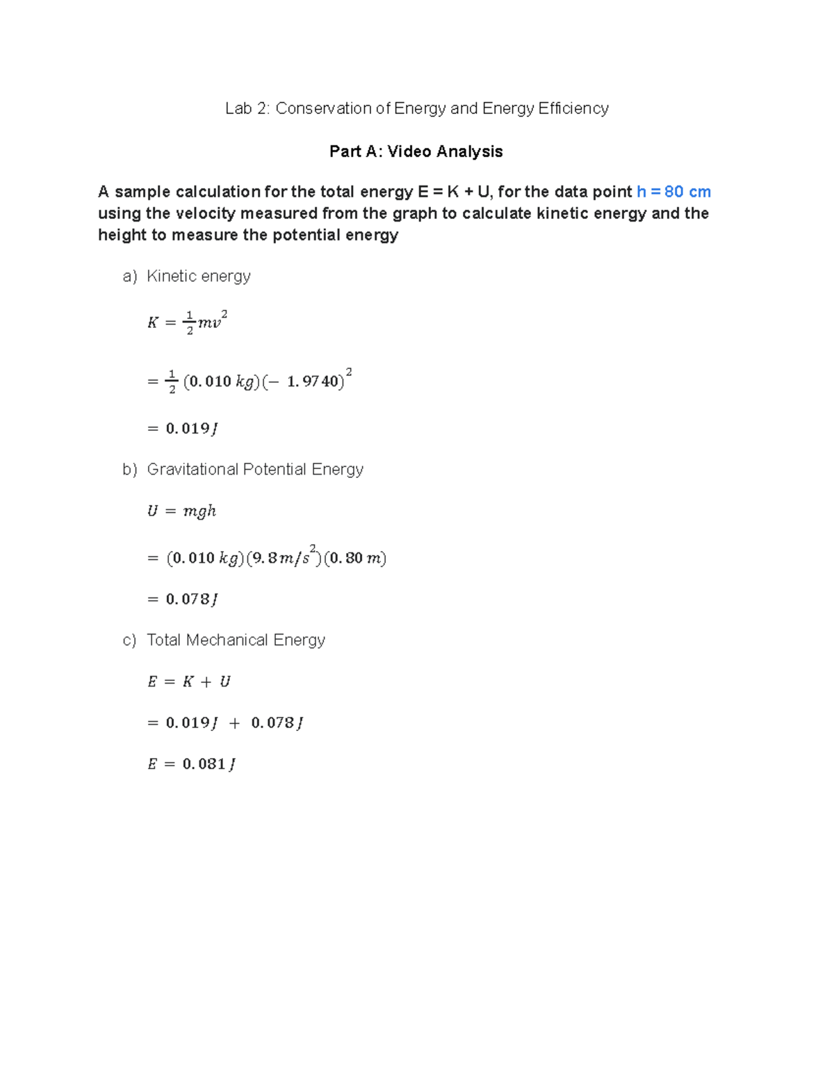 Lab 2: Energy Conservation & Efficiency Analysis F25 - Studocu