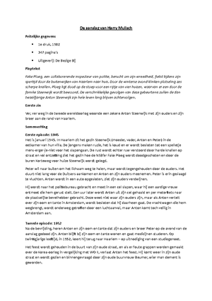 Boekverslag - De Aanslag - Boekverslag “De Aanslag” Harry Mulisch ...