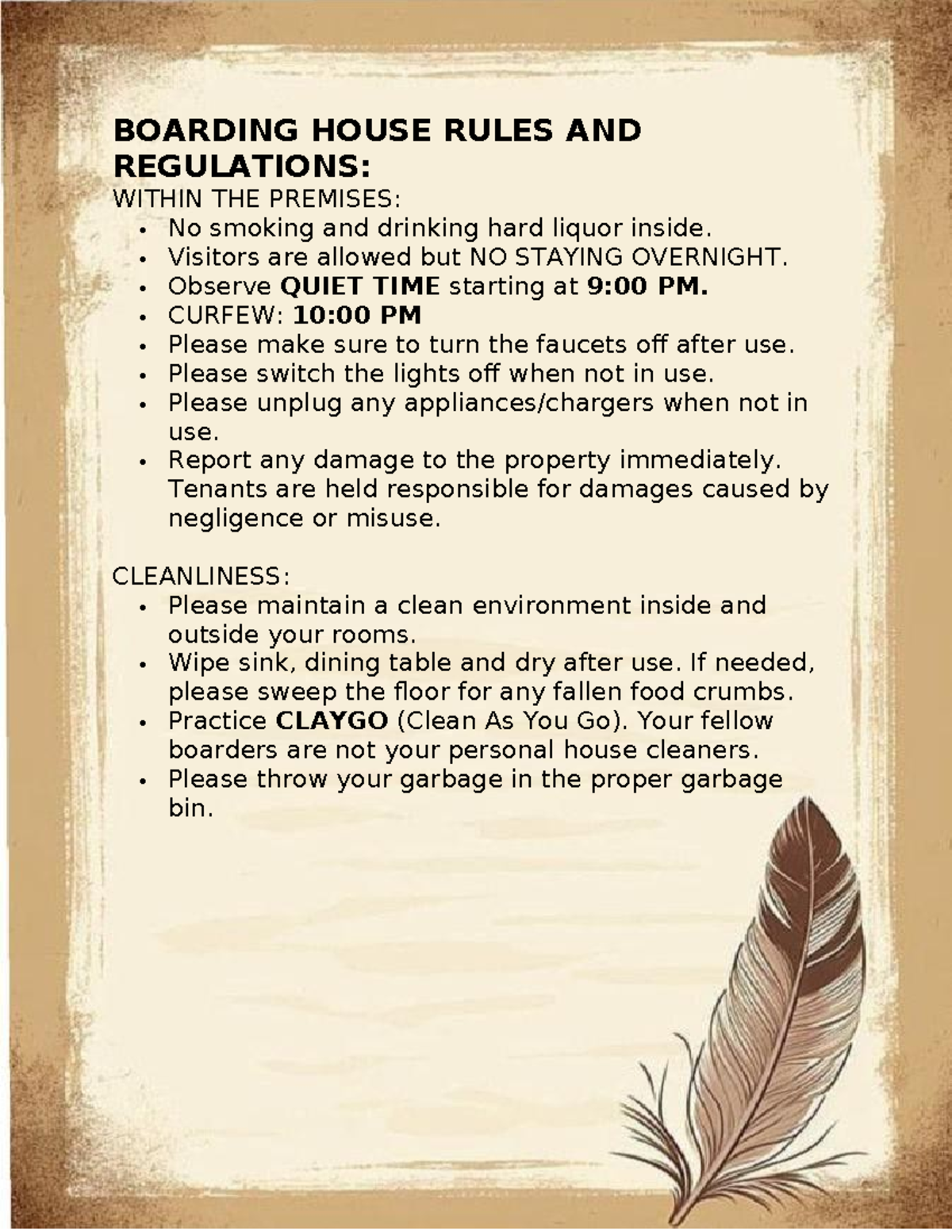 Rules And Regulations In Tagalog