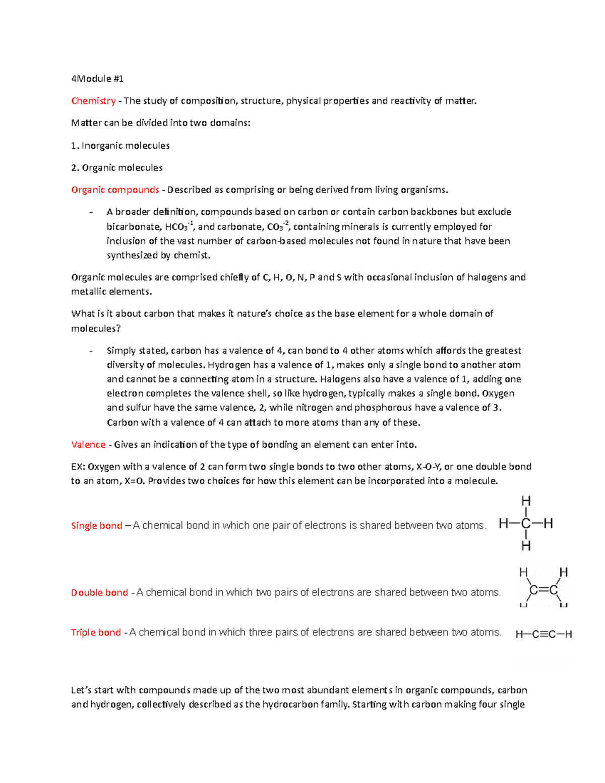 Module 1: Foundations of Organic Chemistry Concepts and Structures ...