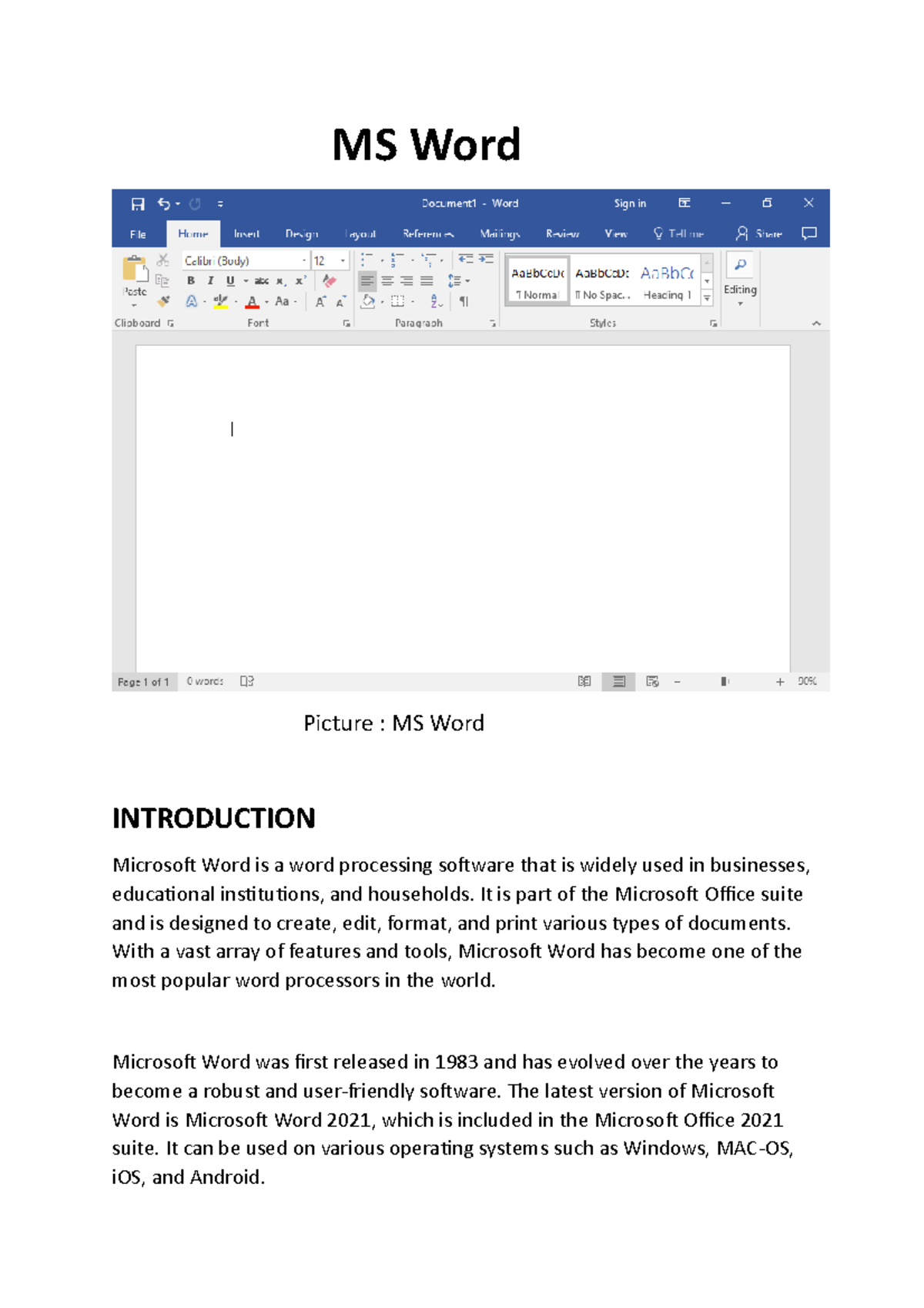 Lab Report on Microsoft Word: Features and Applications Overview - Studocu