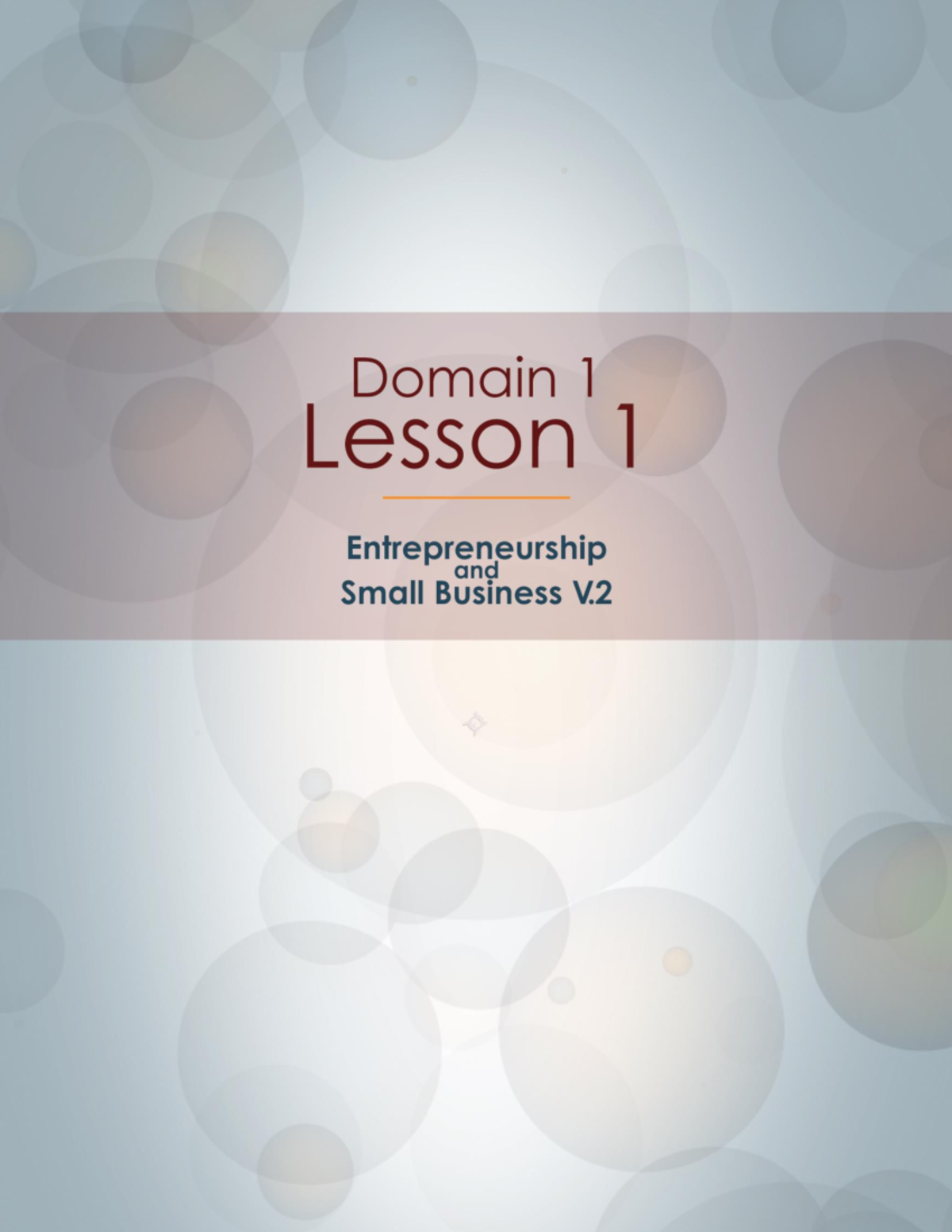Domain 1 Lesson 1: Entrepreneurship & Small Business V.2 Project ...