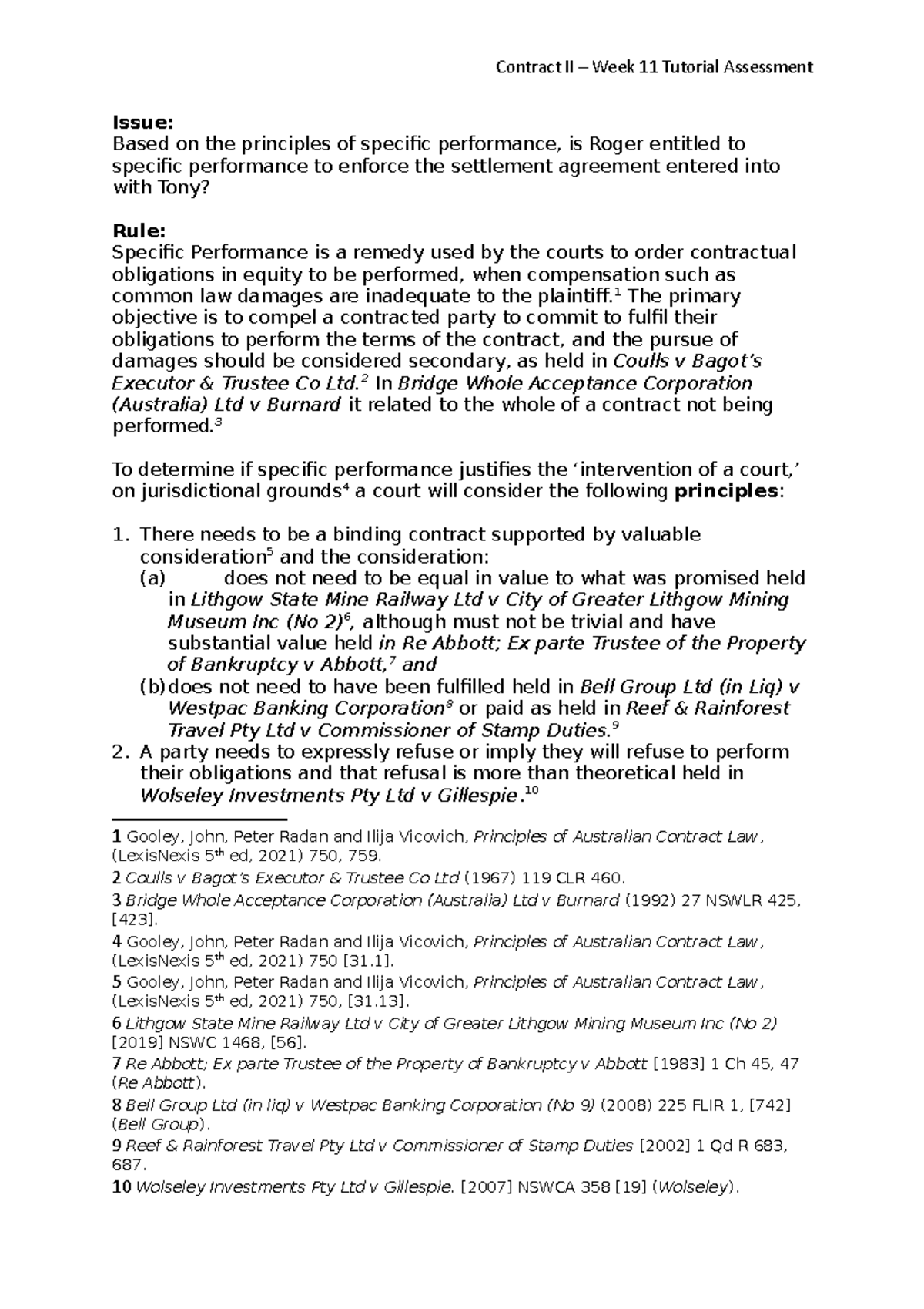 January 2023 -Tutorial 11 - 9 October 2022 - Issue: Based on the ...