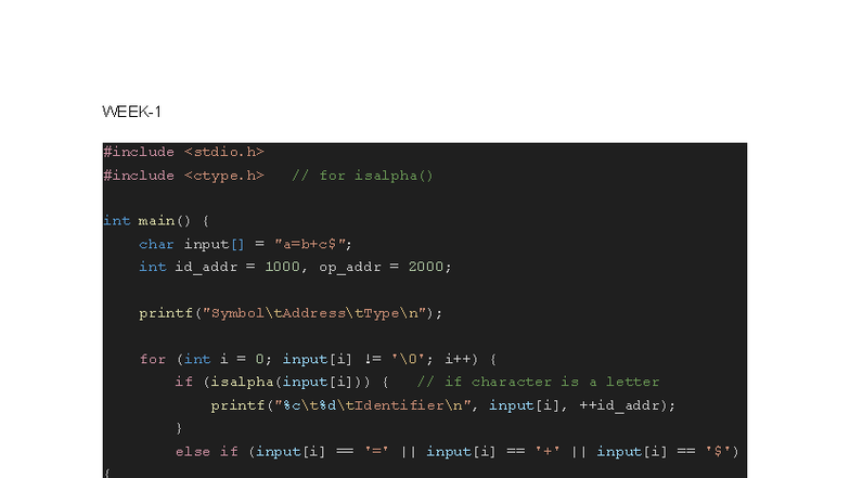Lexical Analysis and Parsing in C: A Study on Lex and Yacc - Studocu