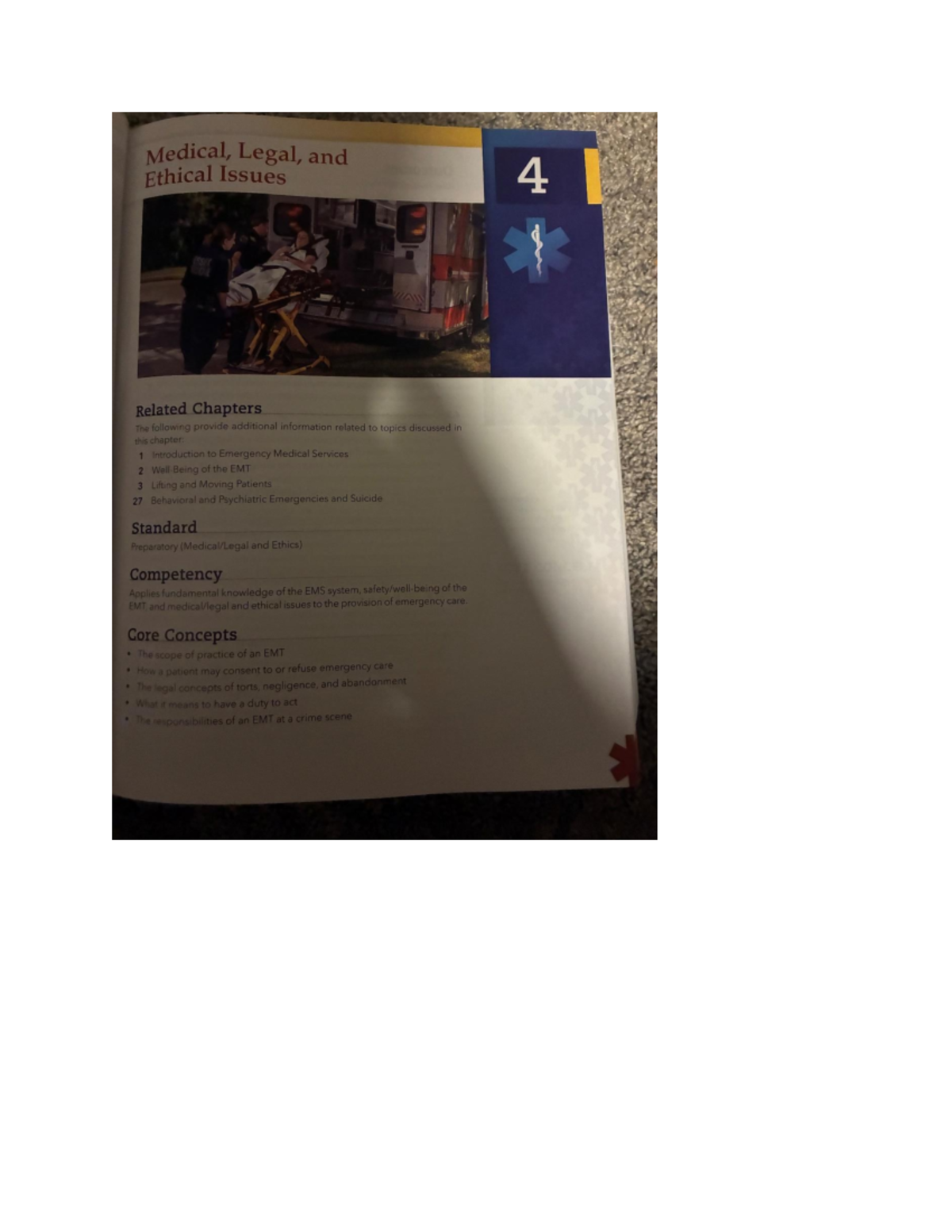 Medical, Legal, and Ethical Issues in EMS (EMT 101) - Chapter Overview ...
