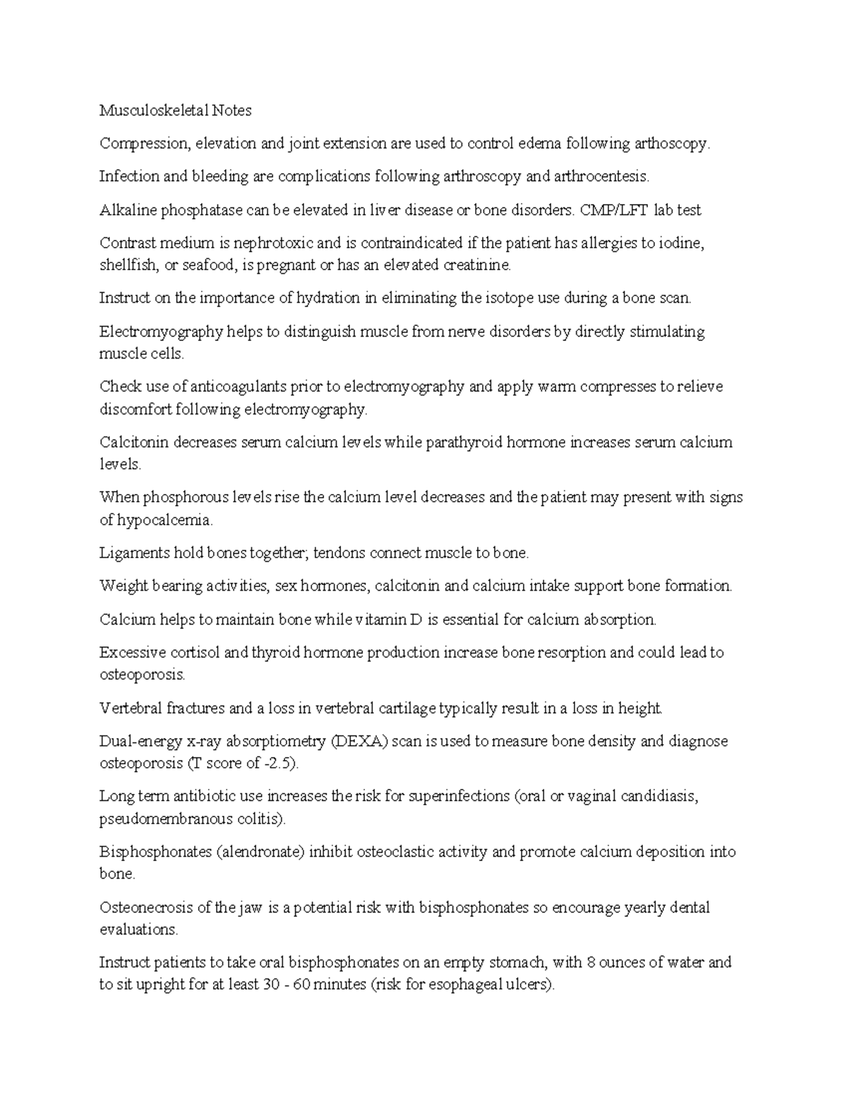 Exam 2 MS2: Comprehensive Musculoskeletal Notes and Key Concepts - Studocu