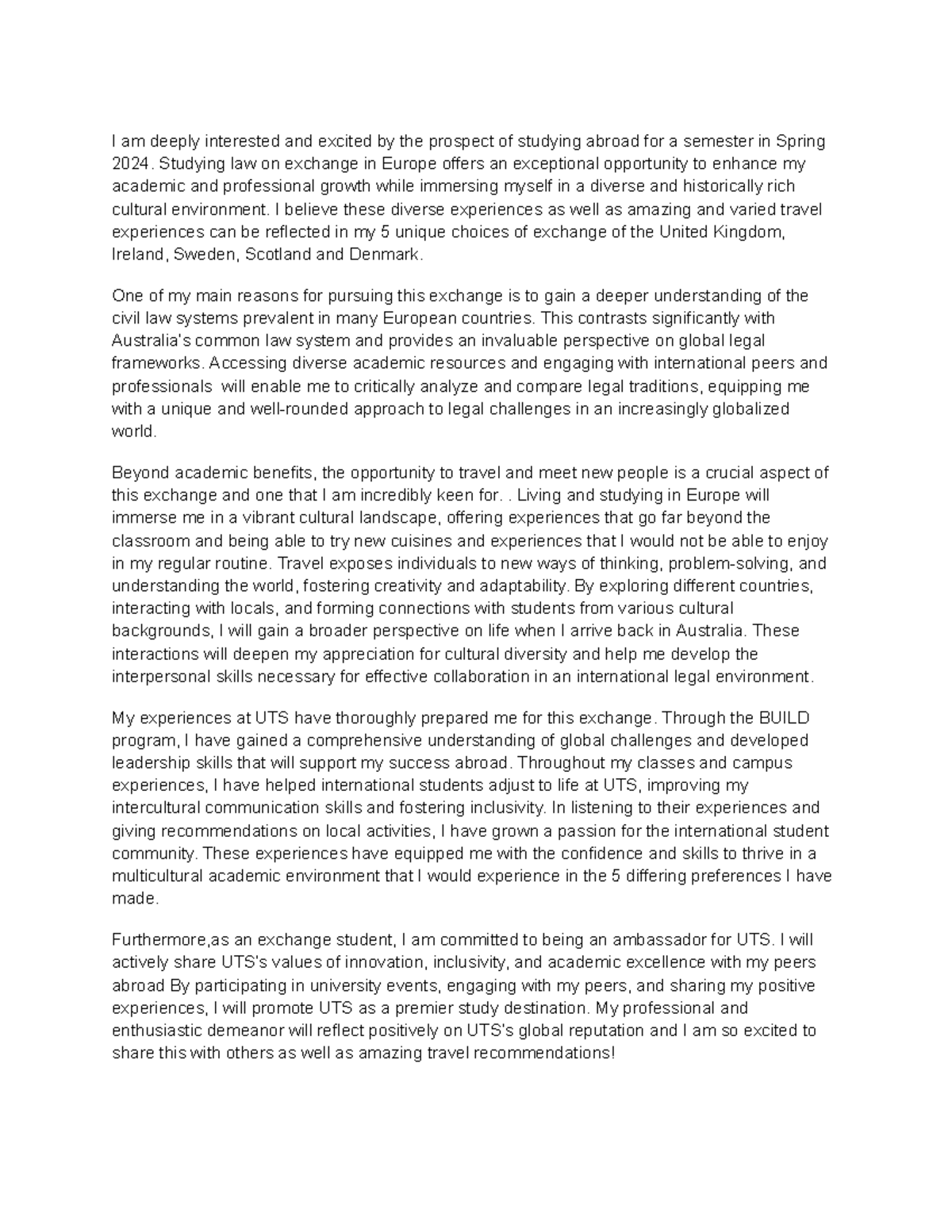 Personal Statement - I am deeply interested and excited by the prospect ...