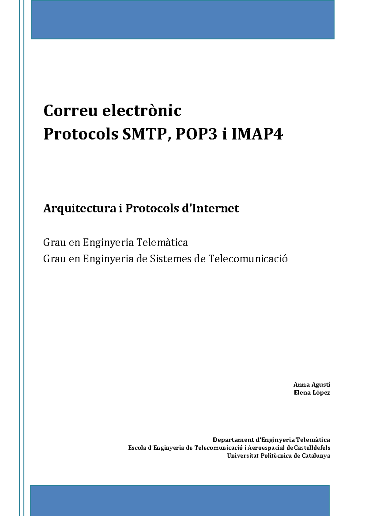 Pràctica de Correu Electrònic: Protocols SMTP, POP3 i IMAP4 - Grau en ...