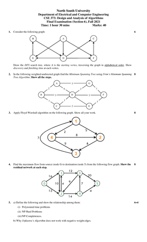Cse373 - N/A - CSE 373 Design Analysis of Algorithm CSE 373 Design ...