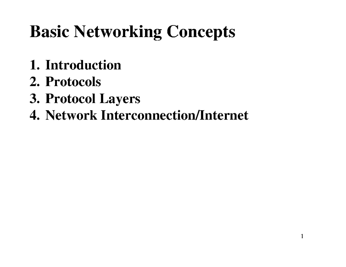Dist-03-4 - Networking for beginners - Basic Networking Concepts 1. Introduction 2. Protocols 3 ...