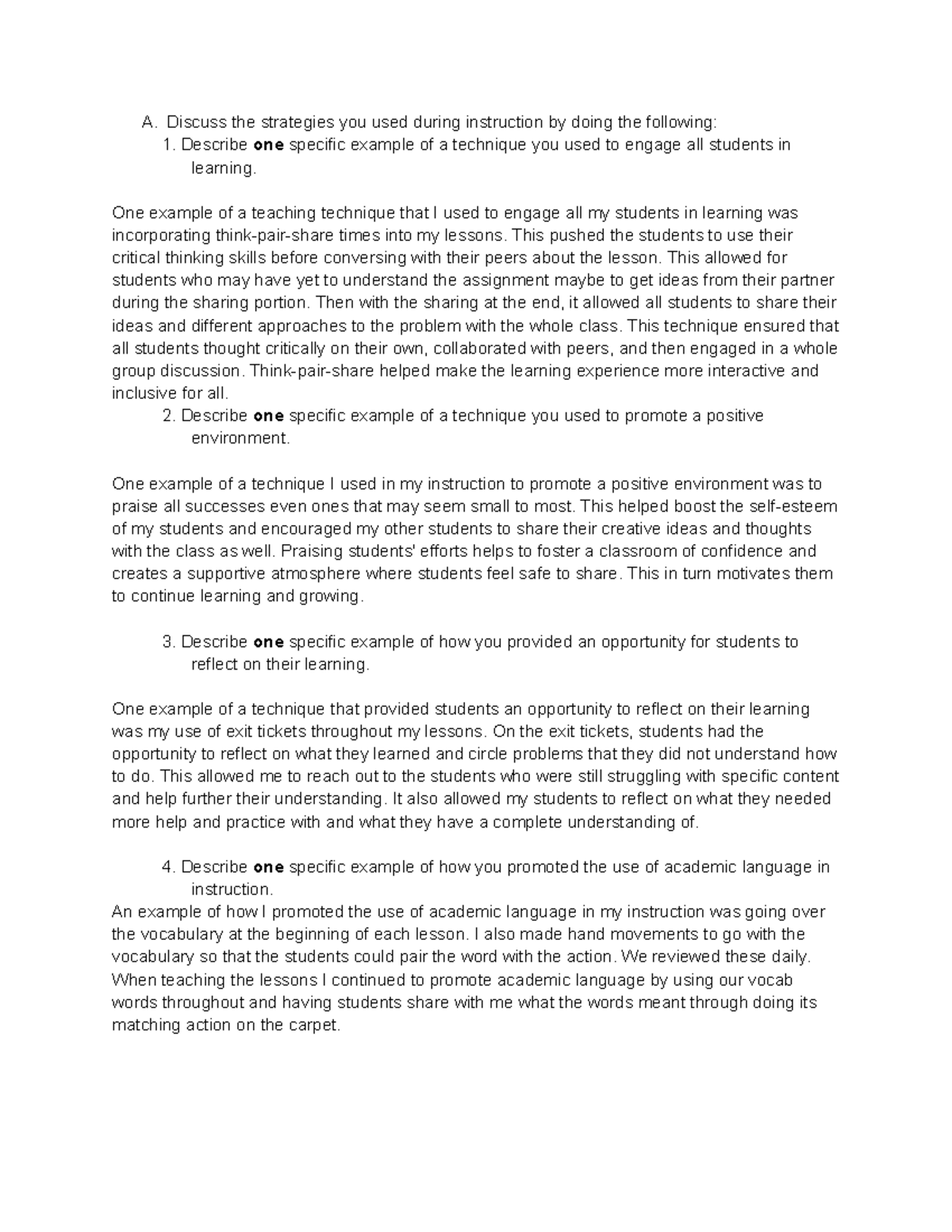 TWS Task 4 - Strategies for Engaging Students in Learning - Studocu