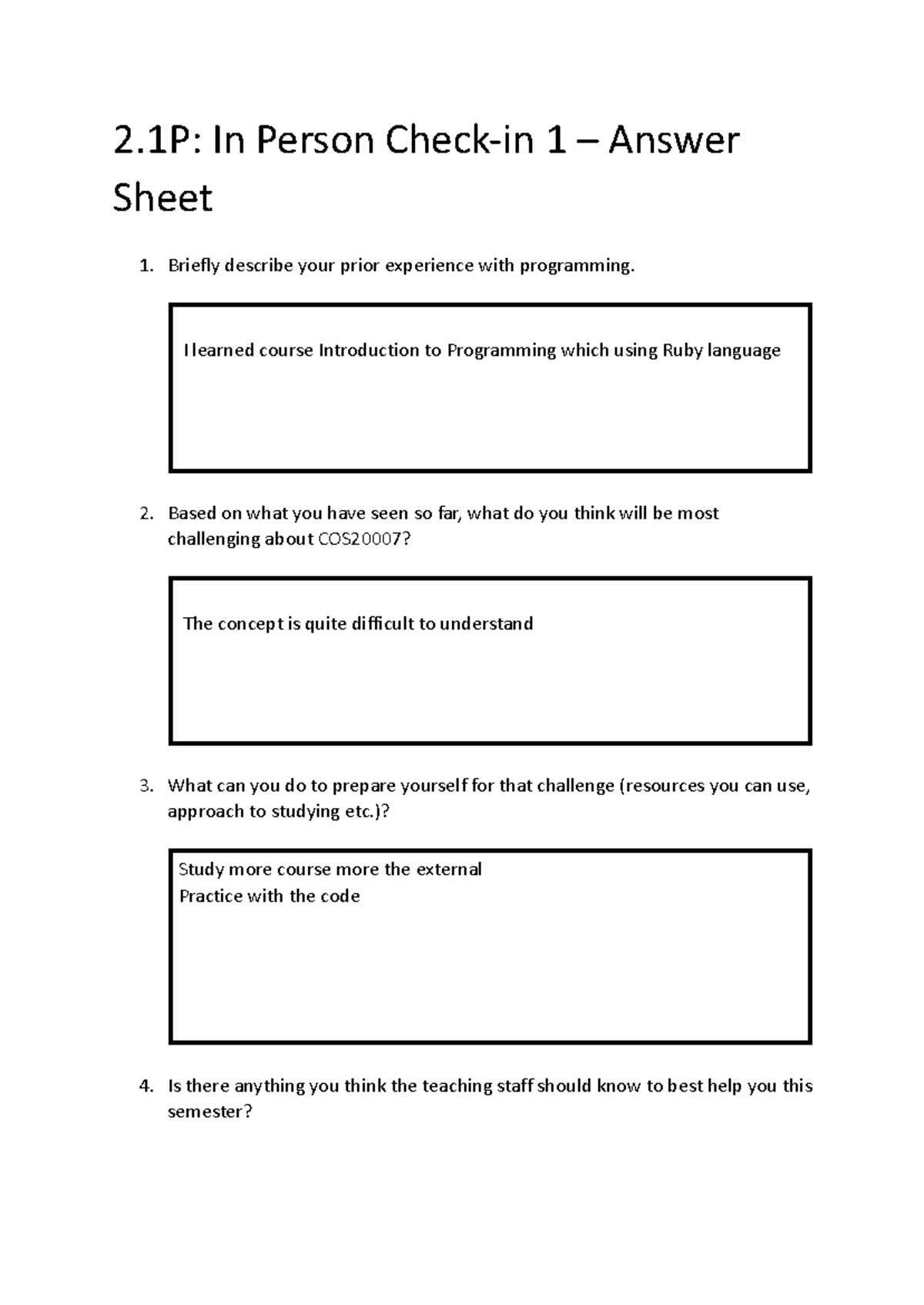 2.1P - In Person Check-in 1 - Tools Answer Sheet - 2: In Person Check ...
