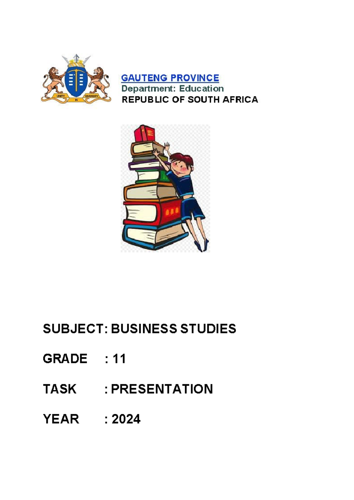 Grade 11 Business Studies Term 2 Sba Presentation Task 2024 Studocu