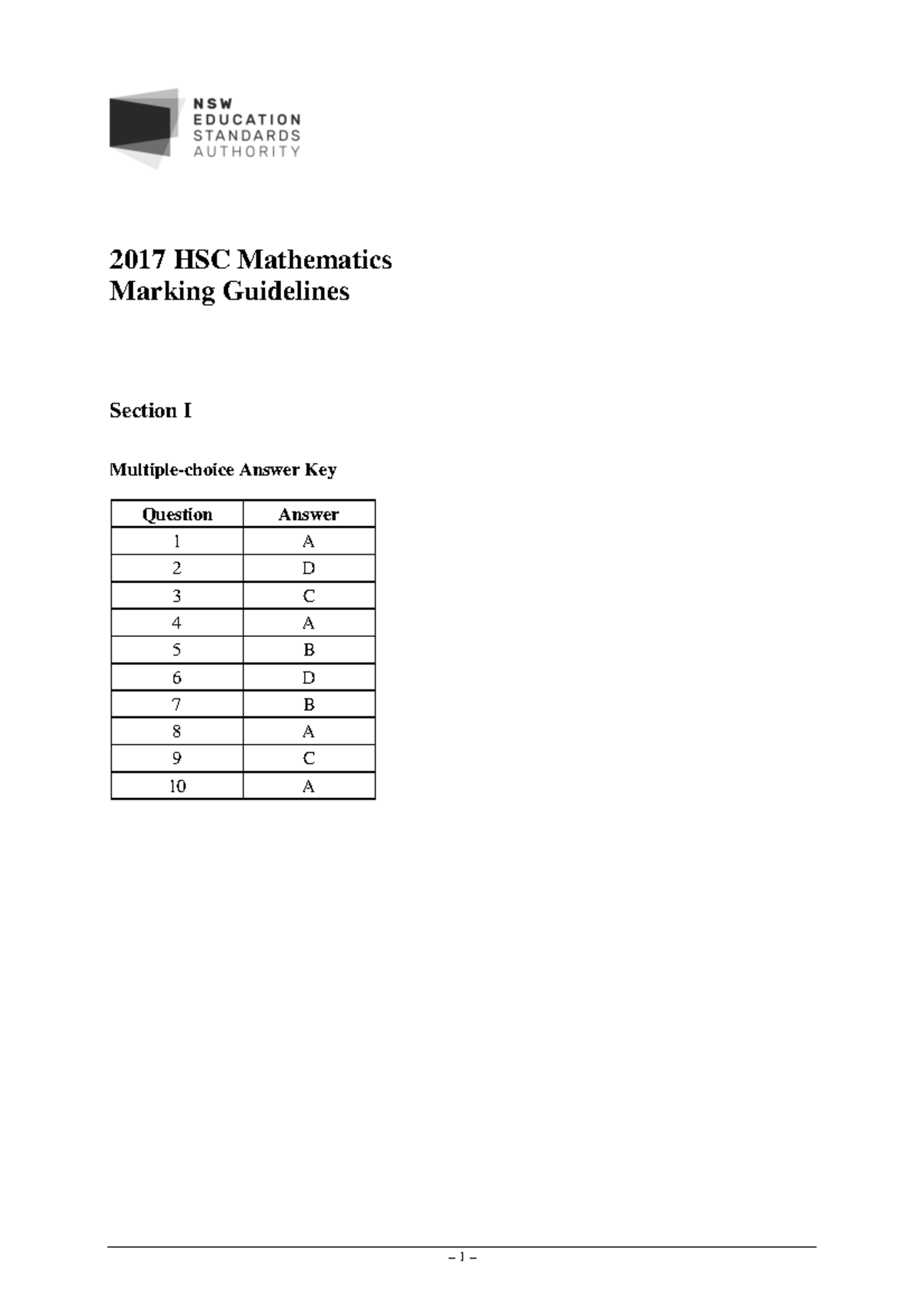 Maths 2017 HSC - Marking Guidelines - 2017 HSC Mathematics Marking ...