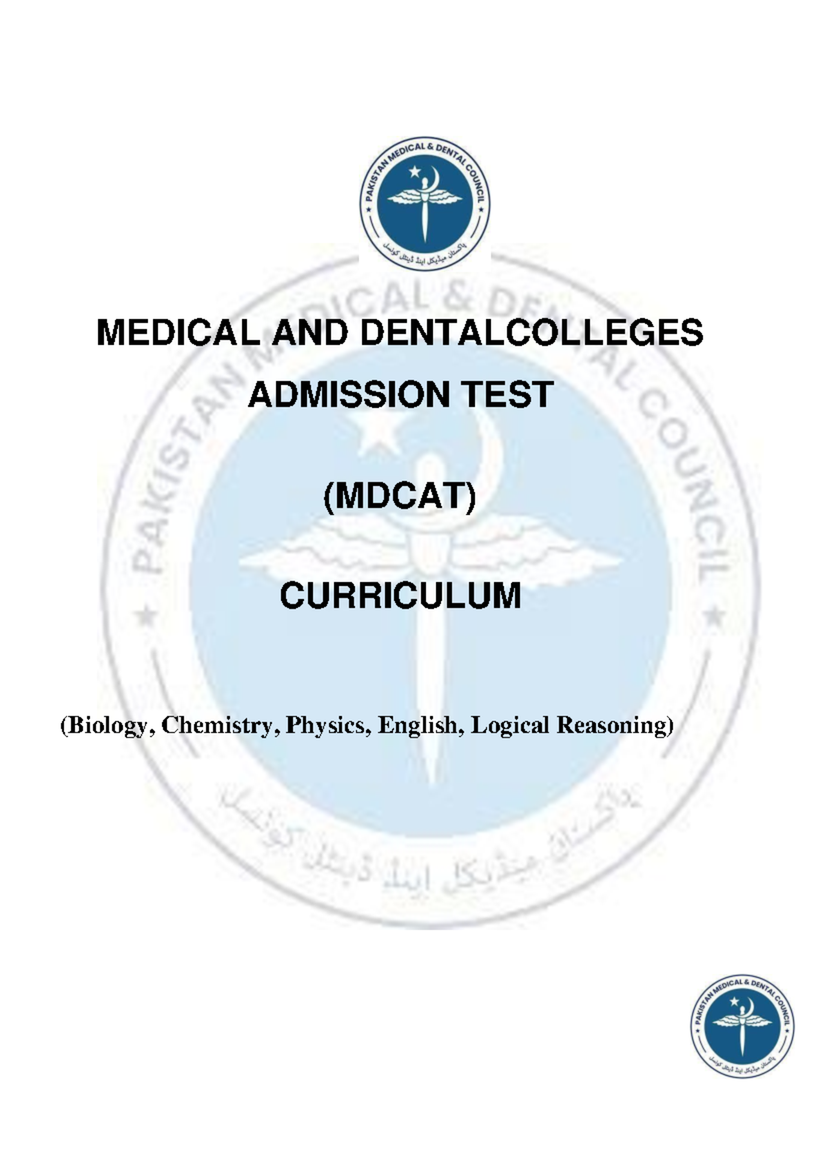 MDCAT 2024 Syllabus Overview for Medical and Dental Colleges - Studocu