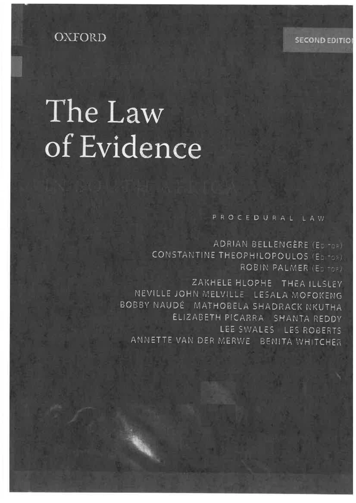 Evidence Course Outline - UNIVERSITY OF KWAZULU-NATAL, DURBAN HOWARD ...