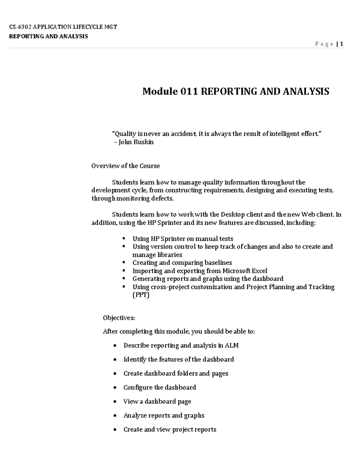 W13 Module 011 - Comprehensive Guide to Reporting and Analysis - Studocu
