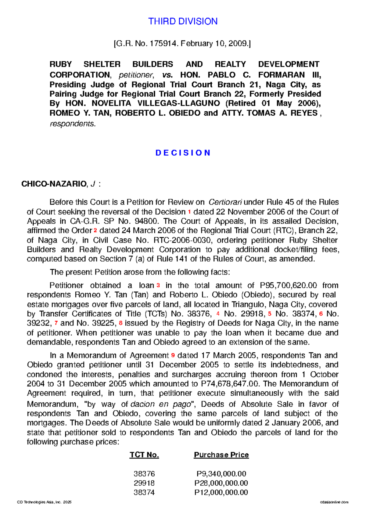 Decision on Petition for Review: Ru Shelter Builders vs. Formaran III ...