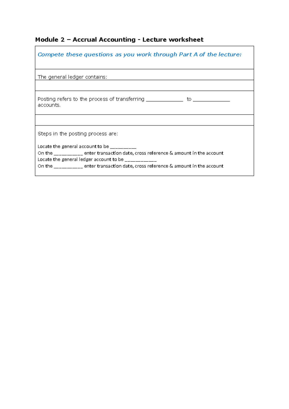 Module 2 Lecture notes worksheet s1 2025 student - Module 2 – Accrual ...