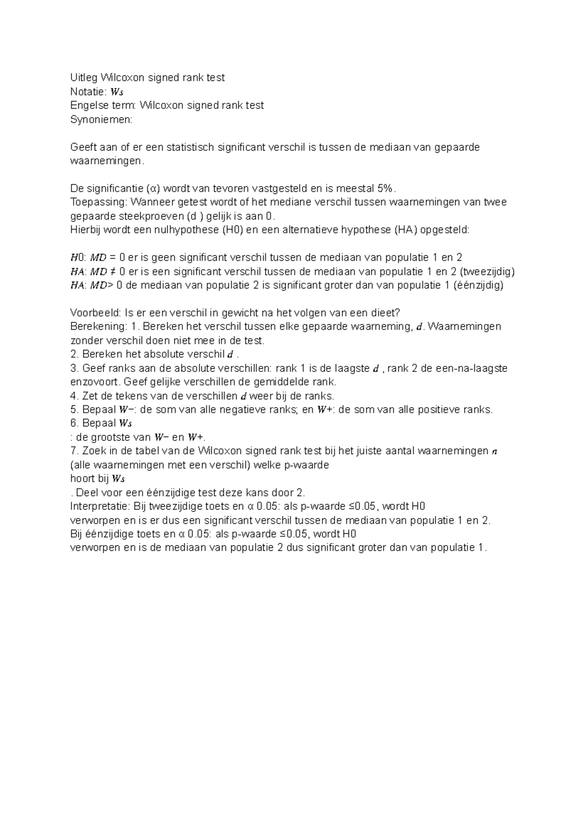 Uitleg Wilcoxon Signed Rank Test: Significantiedetectie tussen Twee ...