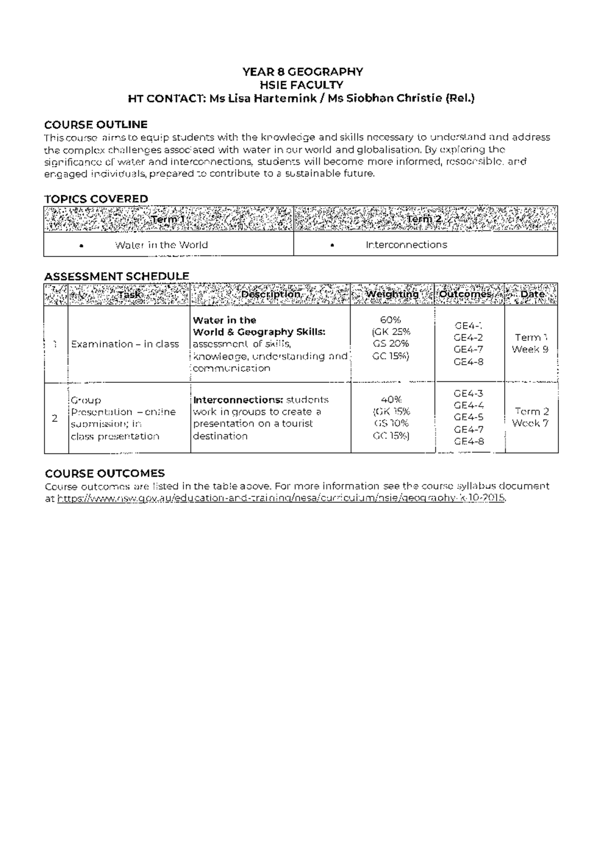 YEAR 8 GEOGRAPHY: Interconnections Group Presentation Guide - Studocu