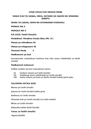 [Solved] Hakiki kiulinganishi matumizi ya jazanda a taswira katika ...