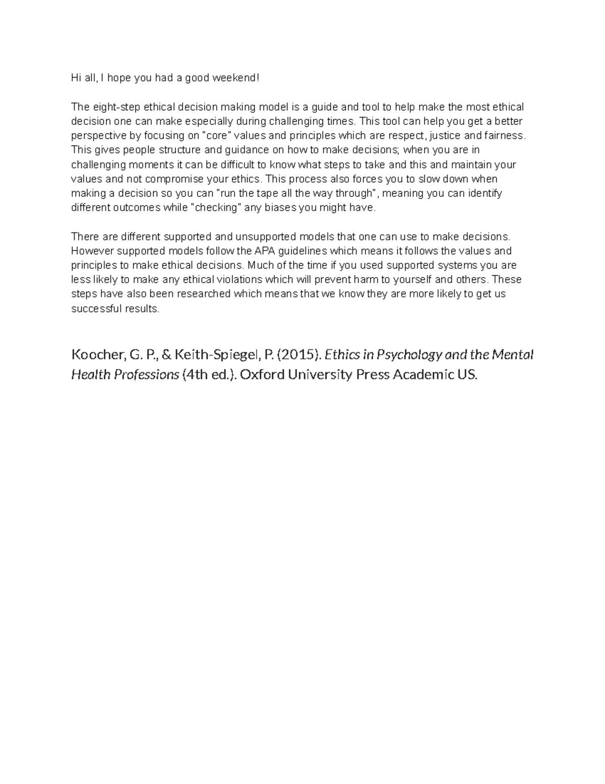 8-Step Ethical Decision Making Model Overview and Insights - Studocu