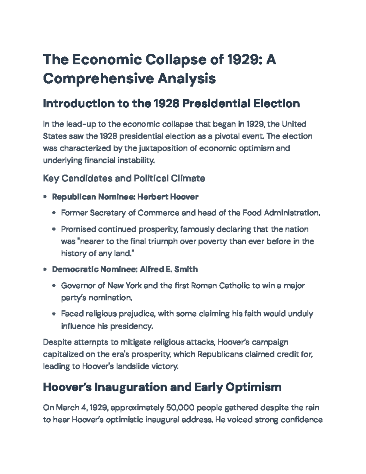 The Economic Collapse of 1929: Key Events and Implications Analysis ...