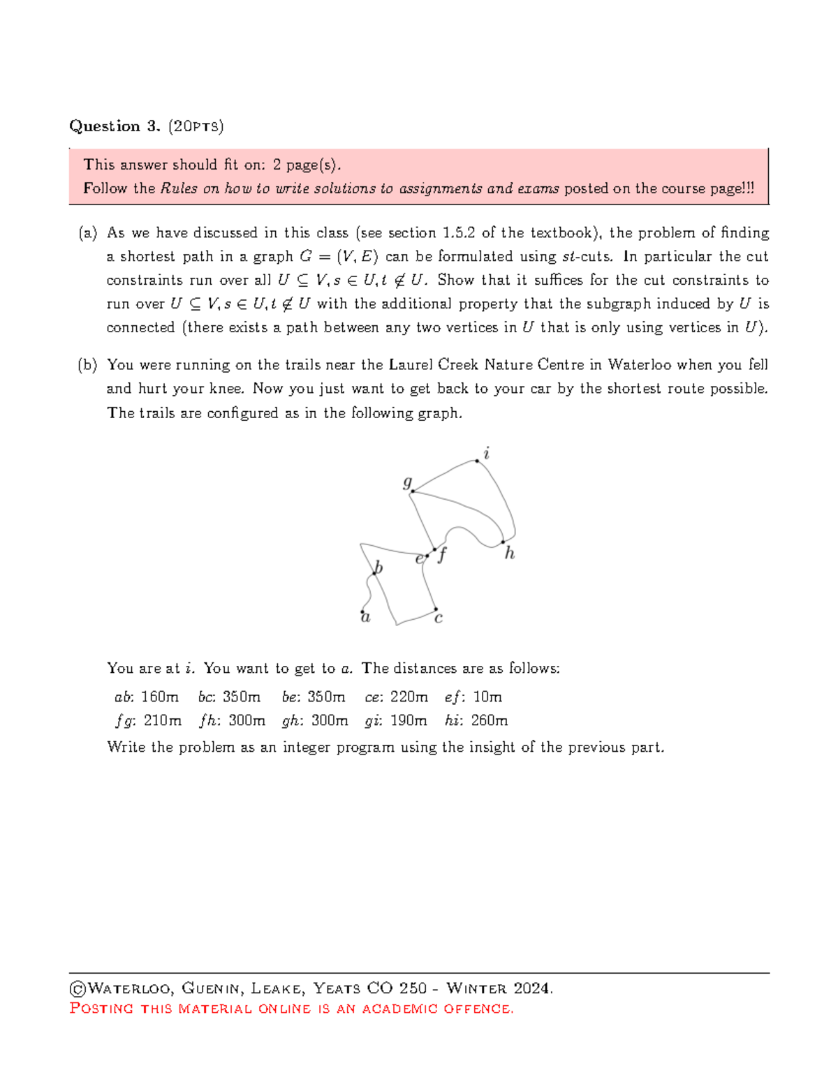 a3 homework assignment - Question 3. (20pts) This answer should fit on ...