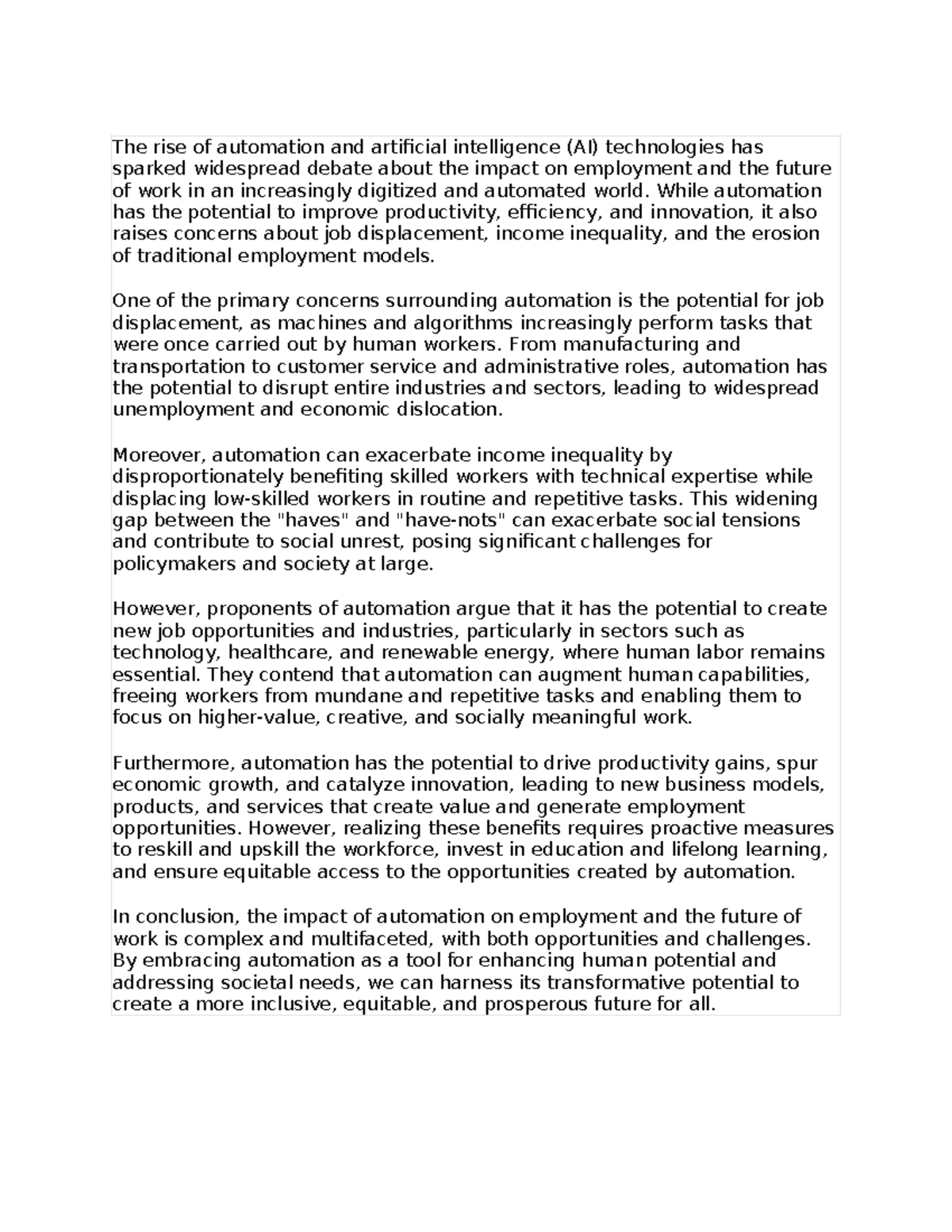The Impact of Automation on Employment: Opportunities & Challenges ...