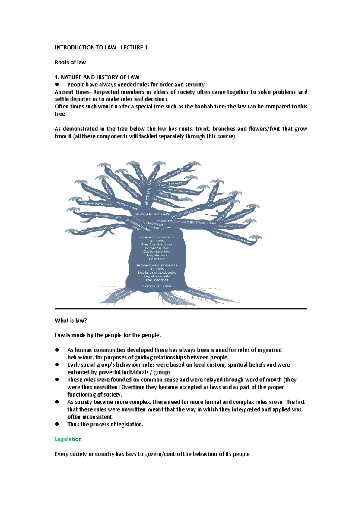 Introduction To Law Class 1 Overview And Key Concepts Studocu
