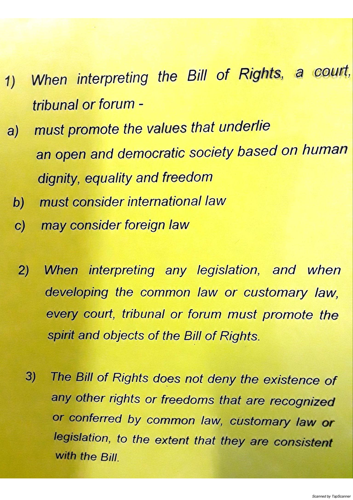The Constitution- Section 39 - 1) When interpreting the Bill of Rights ...