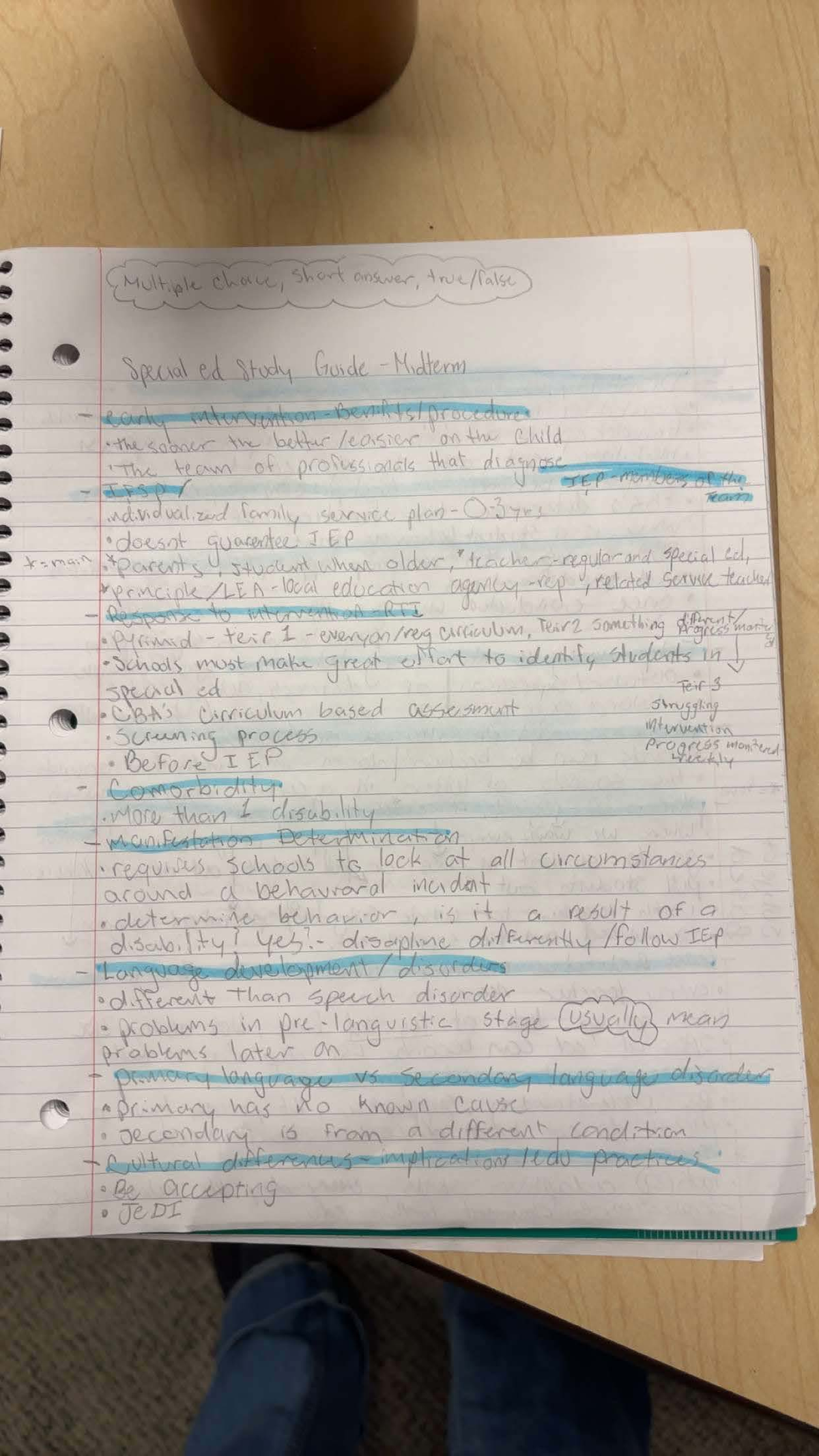 Special Ed Study Guide 1: Early Intervention & IEP Insights - Studocu