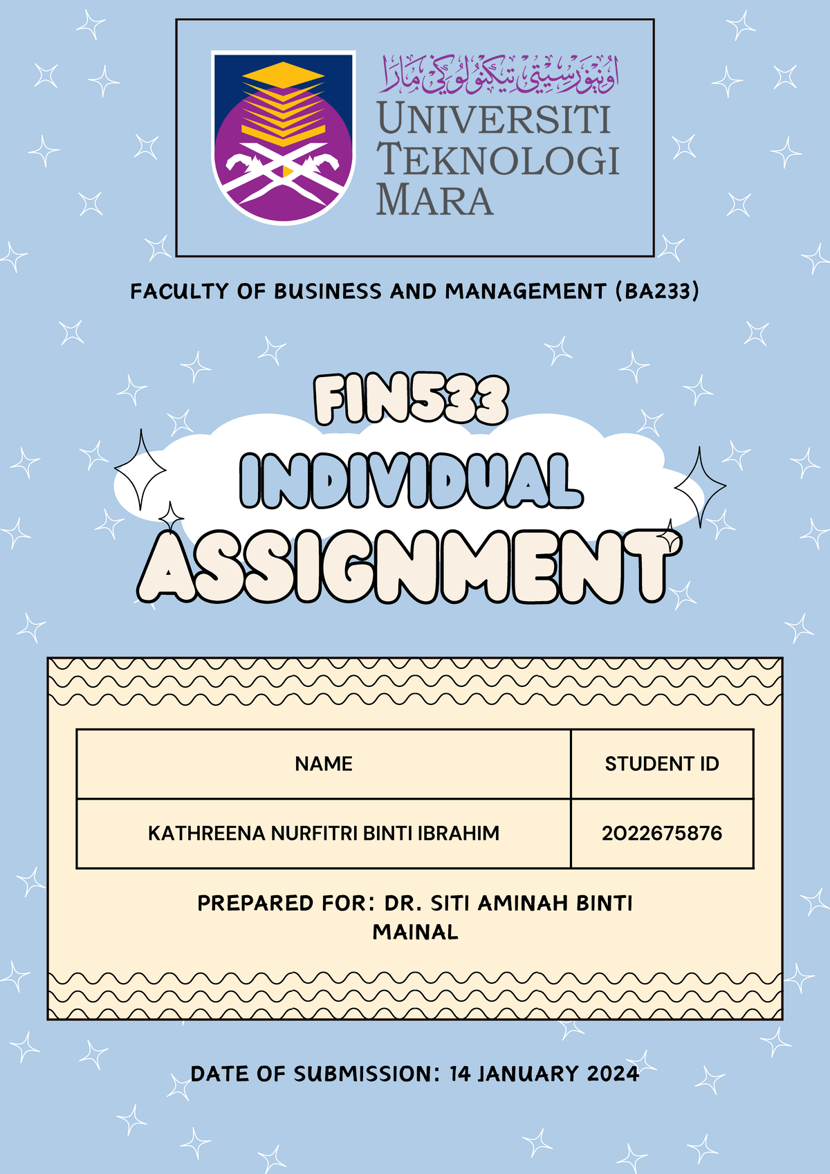 FIN 533: Financial Planning Assignment Overview and Personal Goals ...