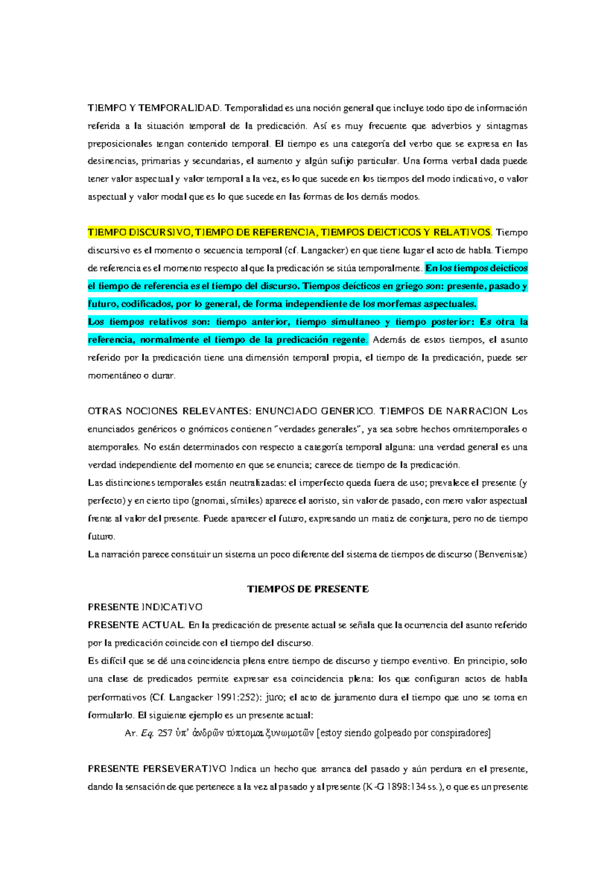 TIEMPO Y TEMPORALIDAD EN EL VERBO GRIEGO: ANÁLISIS Y CLASIFICACIÓN ...