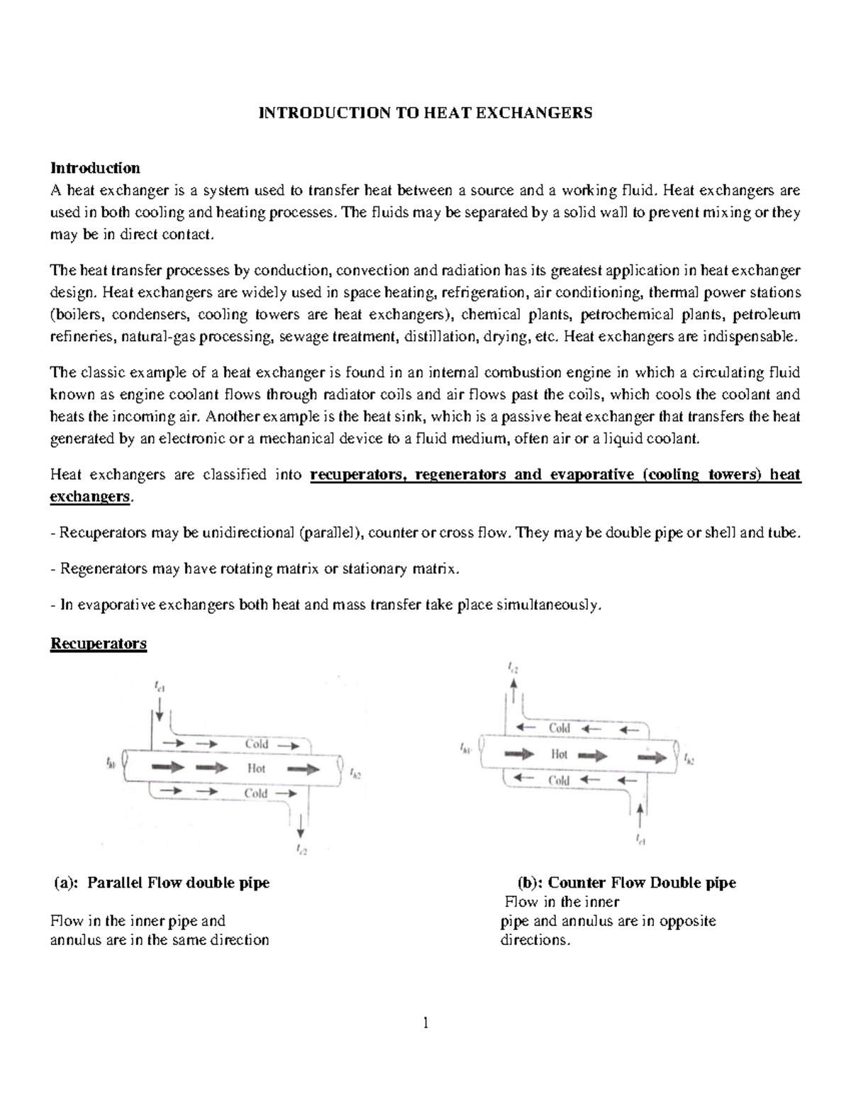 ATEN307 Lecture Notes on Heat Exchangers - Studocu