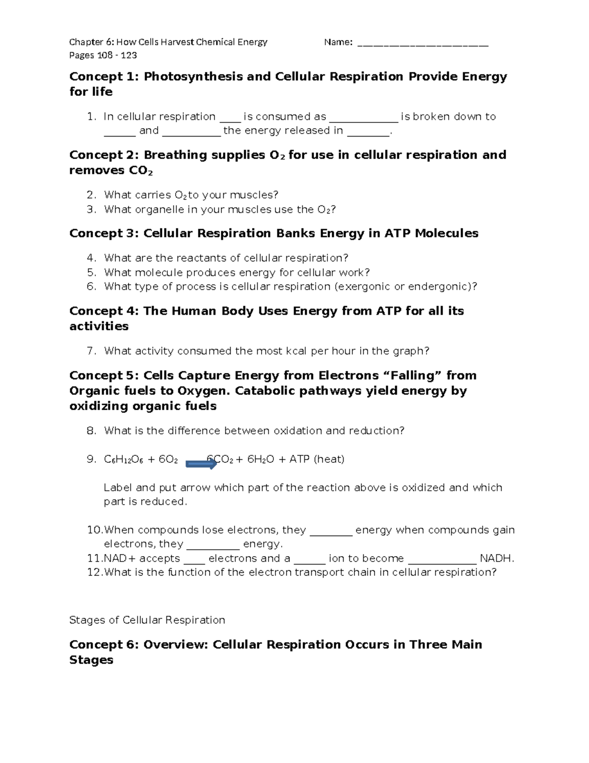Chapter 6 reading guide How Cells Harvest Chemical Energy copy ...