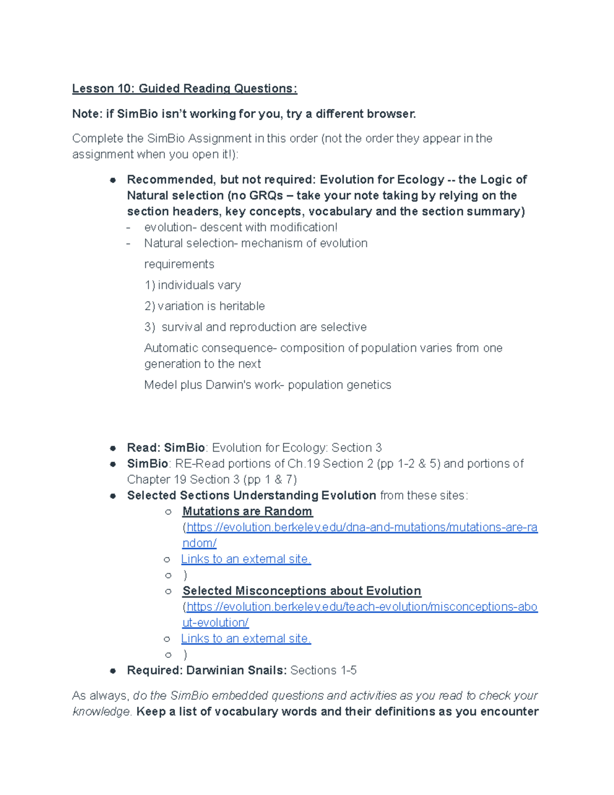 Darwinian Snails: Lesson 10 on Natural Selection & Genetic Variation ...