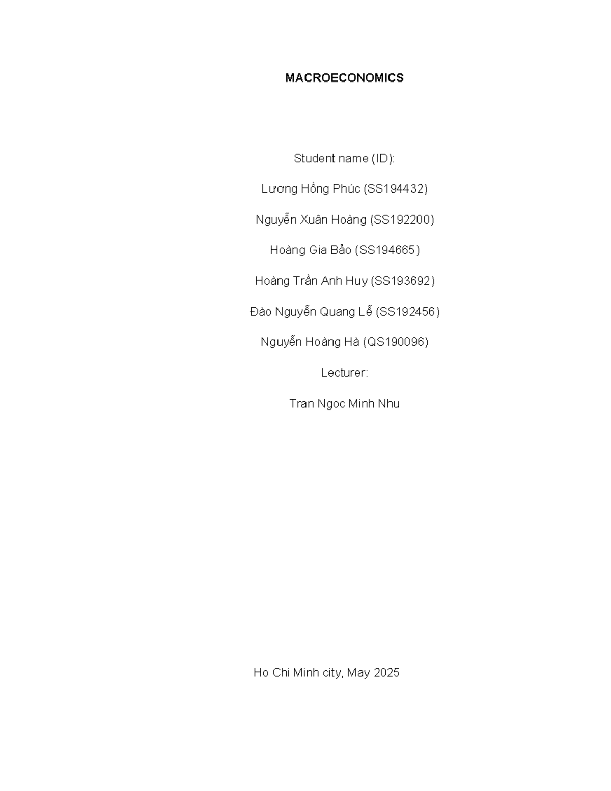 MACROECONOMICS Report: Chapters 23 & 24 Analysis and GDP Insights - Studocu