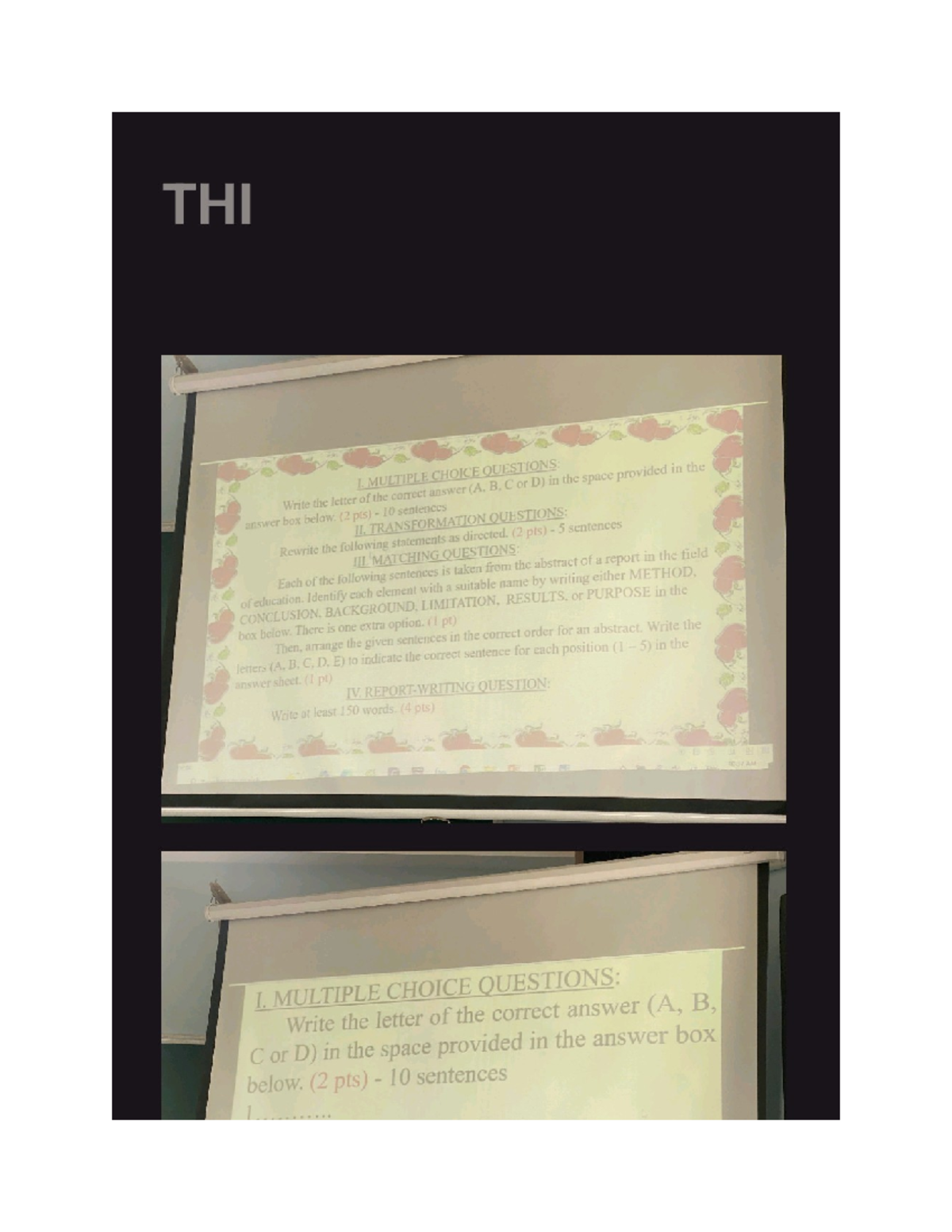 LA 18 R 1037 AM: Ôn Thi Viết Nghiên Cứu - Multiple Choice & Questions ...