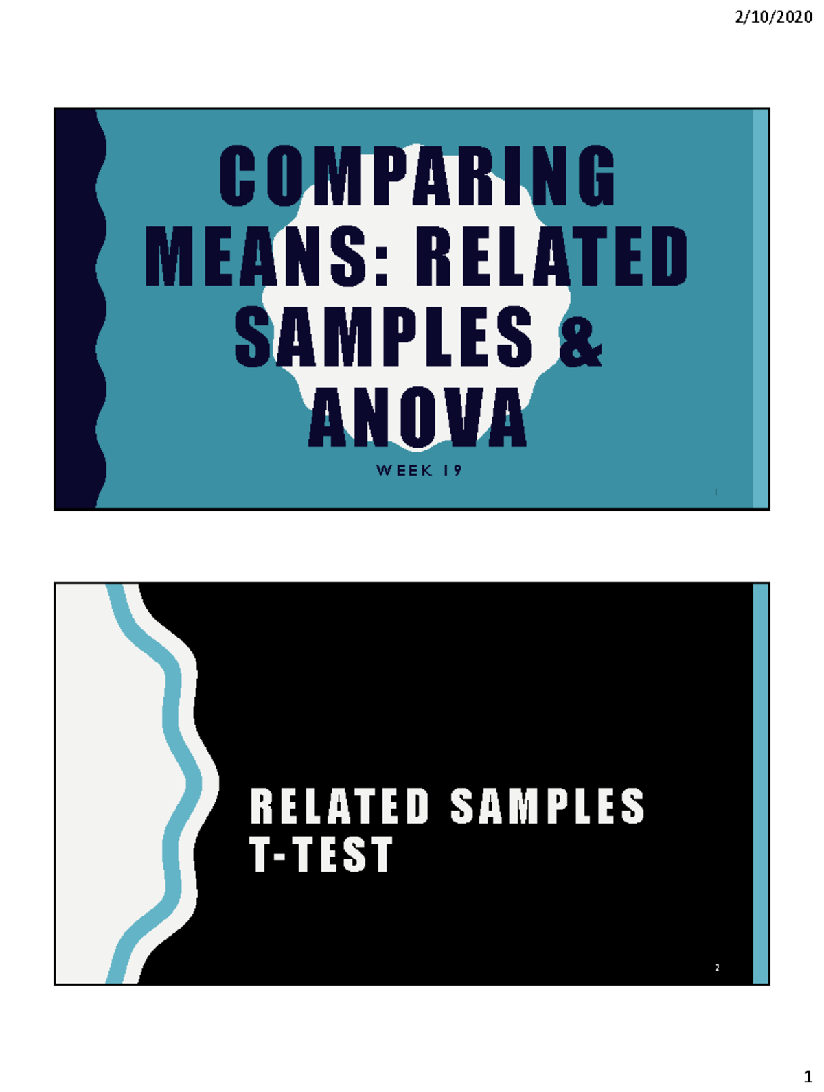 PSYC6334 Week 19: Paired Samples ANOVA Overview and Analysis - Studocu
