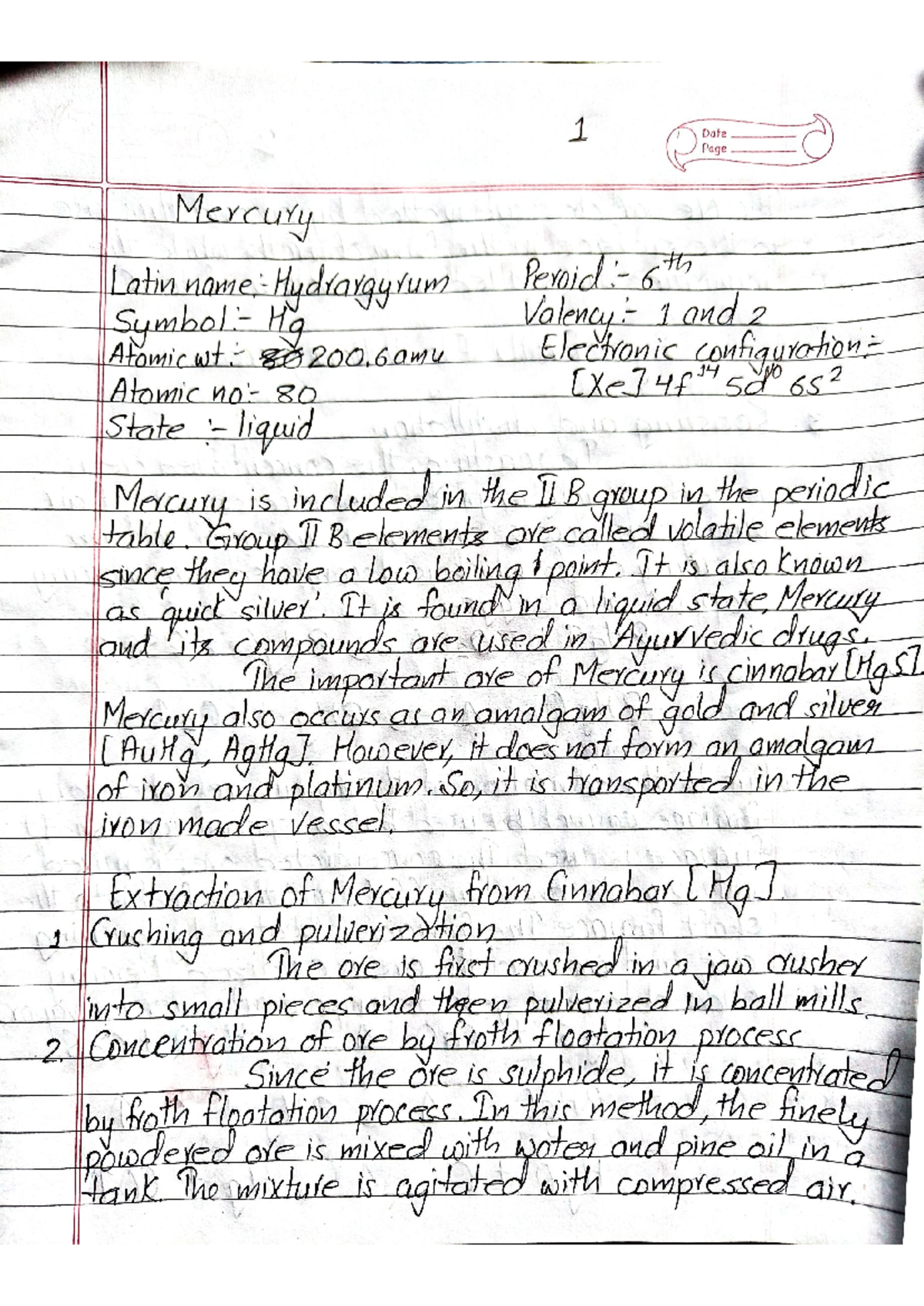Heavy Metals: Mercury (Hg) - Properties, Extraction, and Uses - Studocu