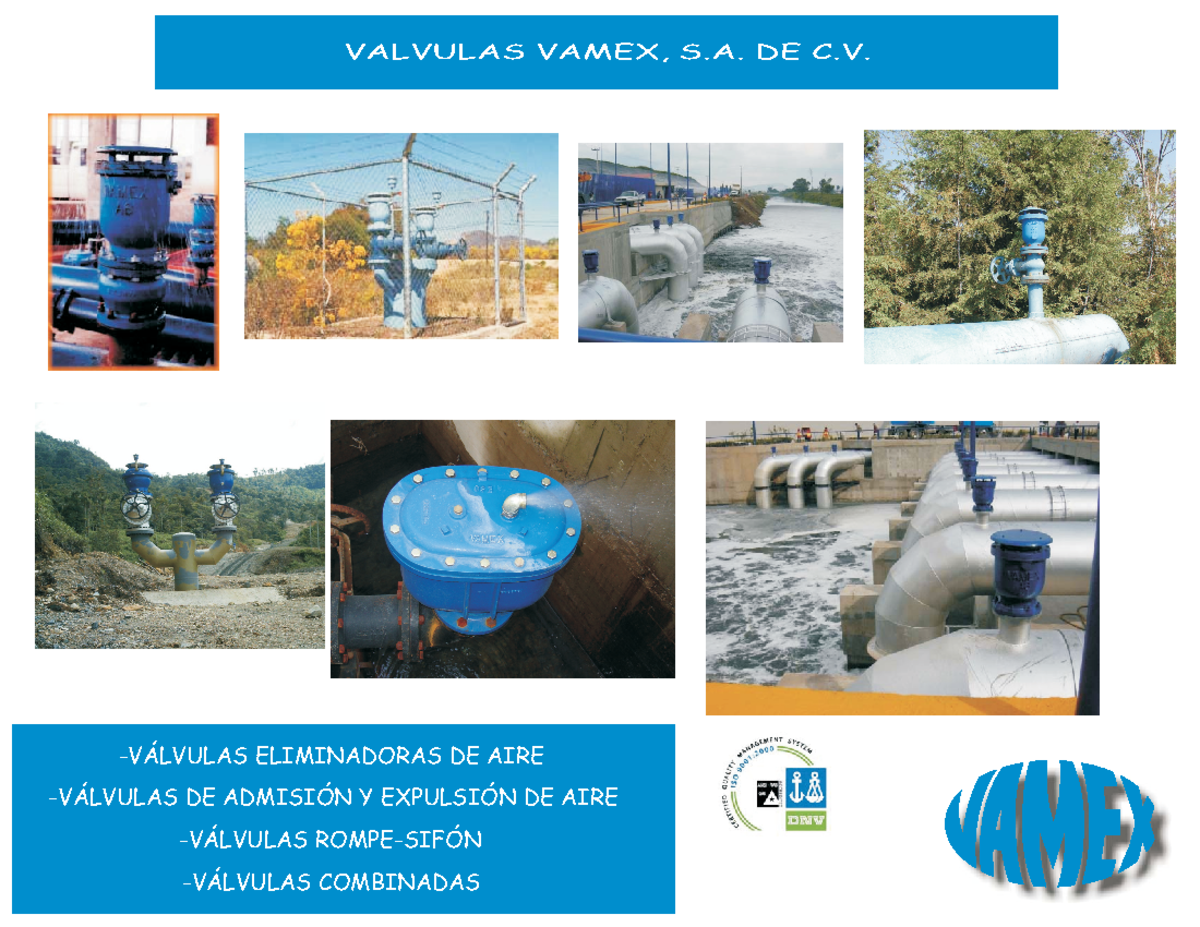 Manual de Válvulas de Admisión y Expulsión Vamex para Sistemas de ...