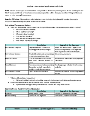Module 7 - study guide - Module 7: Differentiating Instruction to Meet ...