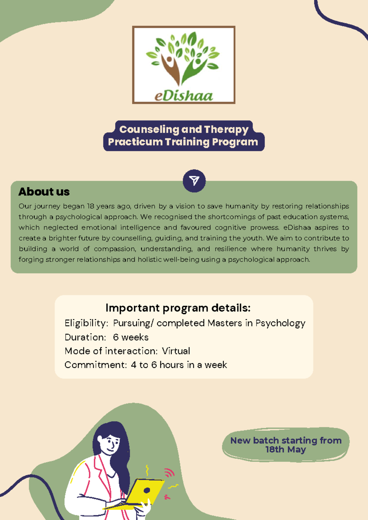 Counseling & Therapy Practicum Training Program Overview (6 Weeks ...