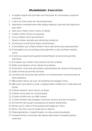 Ficha Gramatica Valor modal - Valores modais (epistémicos, deônticos e ...