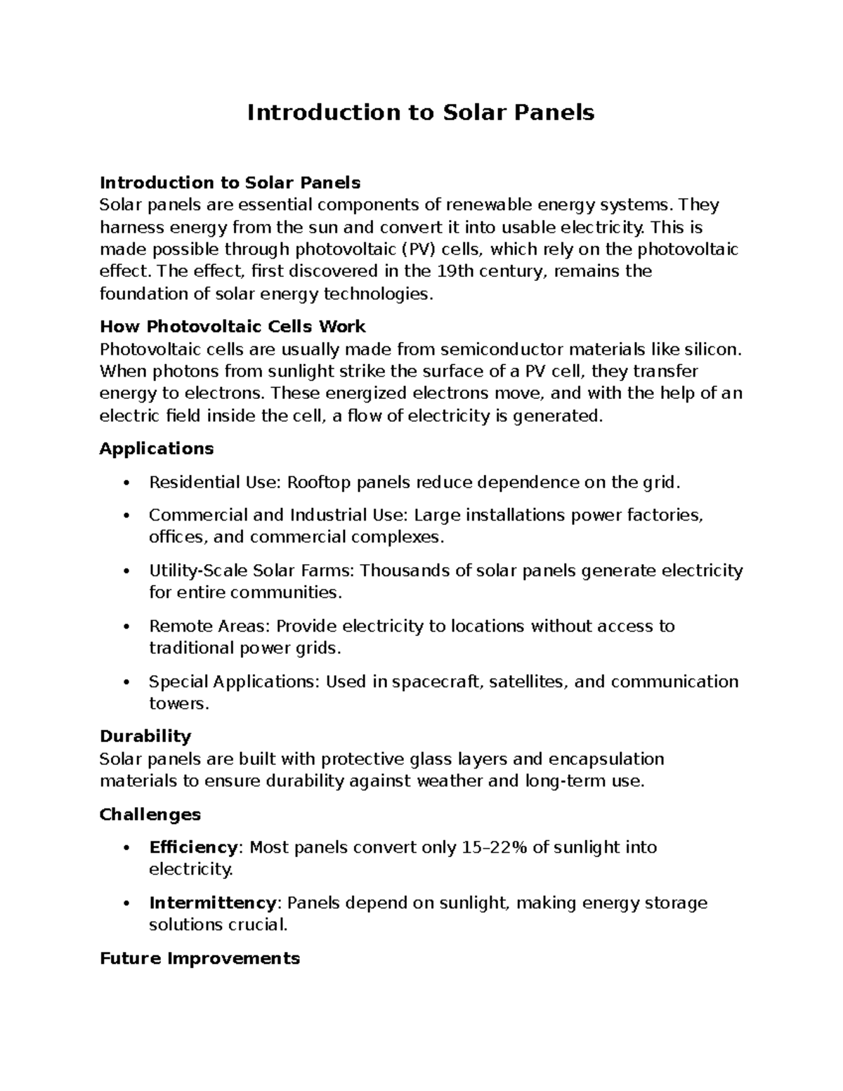 Introduction to Solar Panels: Understanding PV Technology and ...