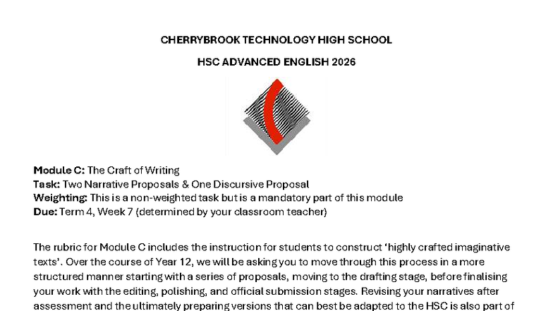 2026 HSC Adv English Mod C: Narrative & Discursive Proposals - Studocu