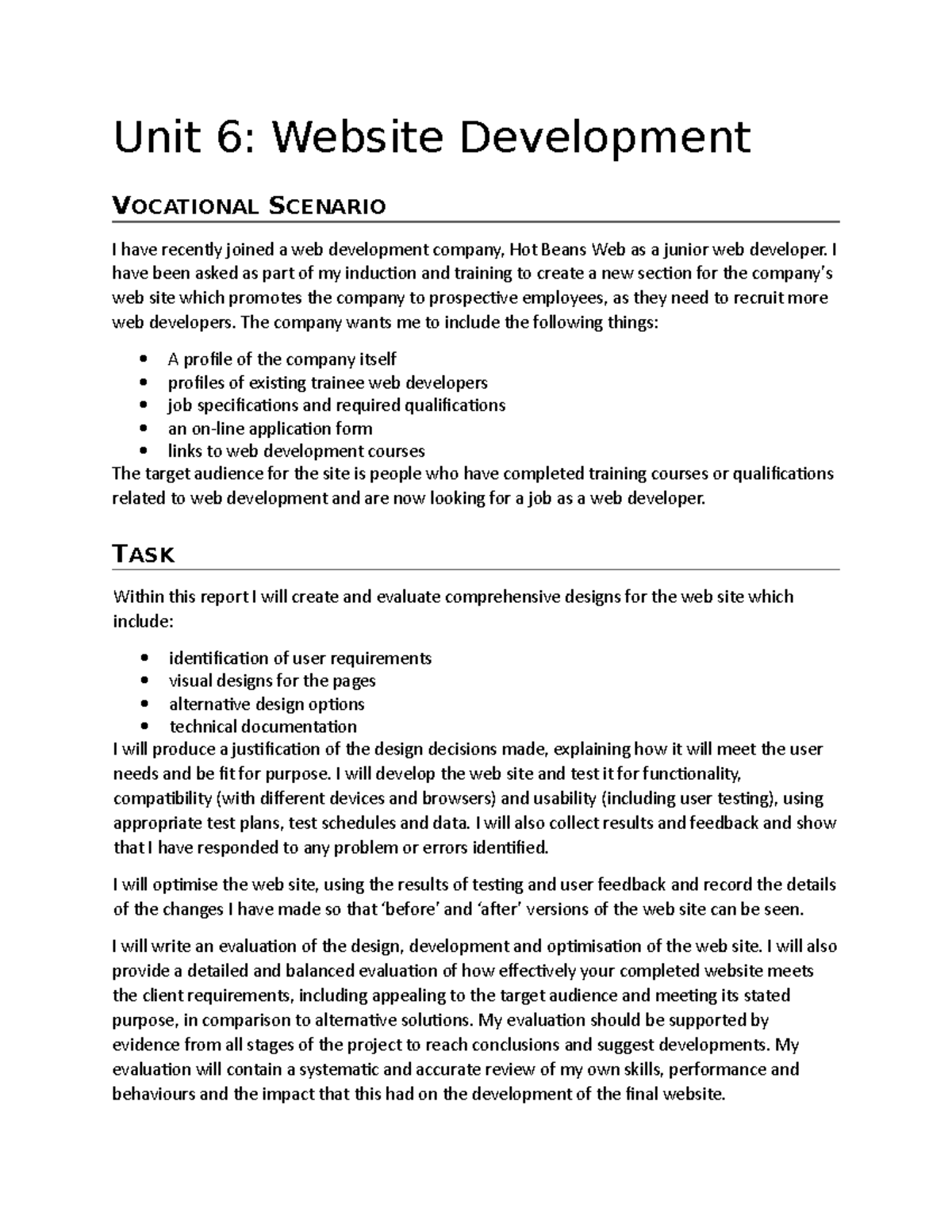 Unit 6 Website Development BC - Unit 6: Website Development VOCATIONAL ...